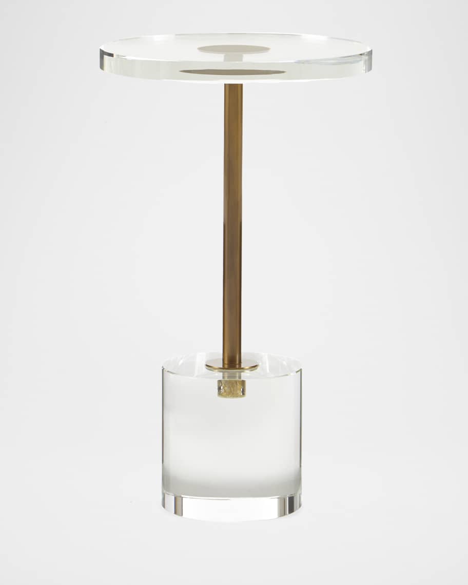 John Richard Collection Brass and Acrylic Martini Side Table Horchow