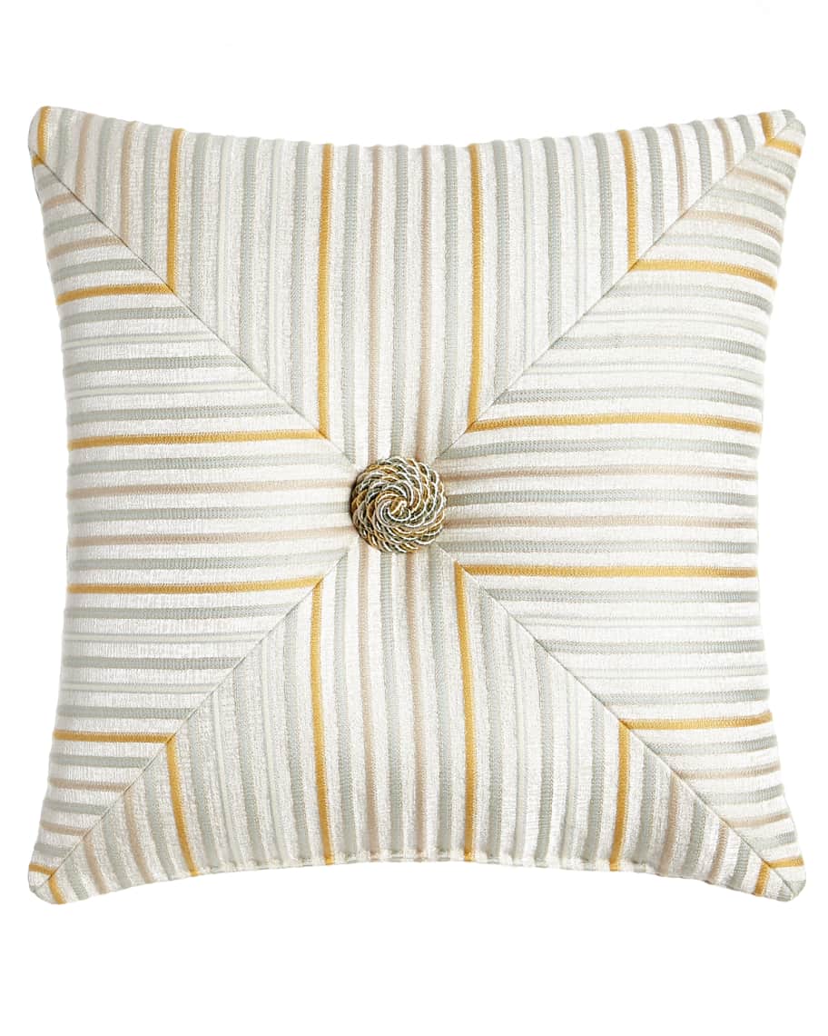 Austin Horn Collection Blossom Mitered Stripe Pillow, 18"Sq. | Horchow