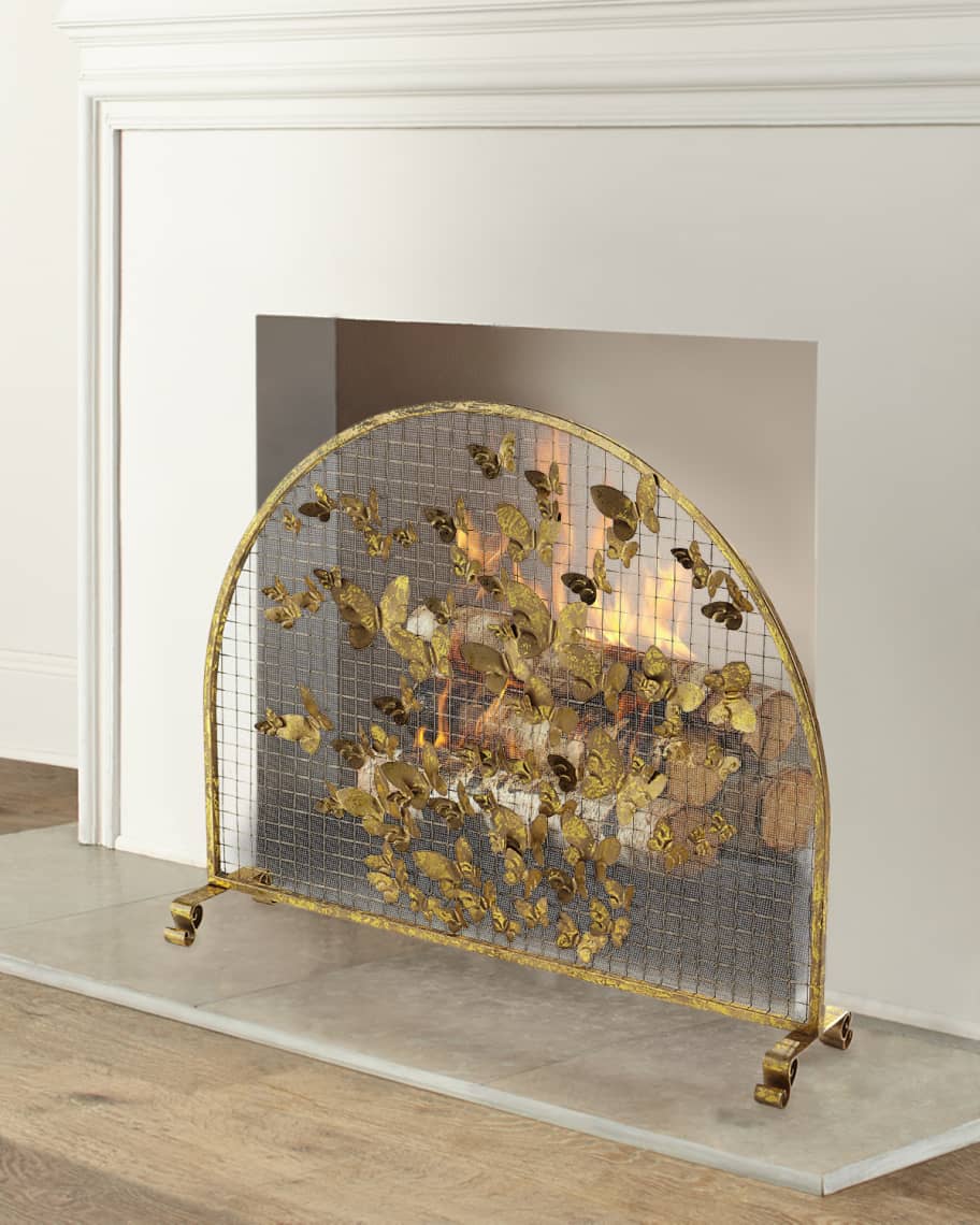 Arched Butterfly Fire Screen | Horchow