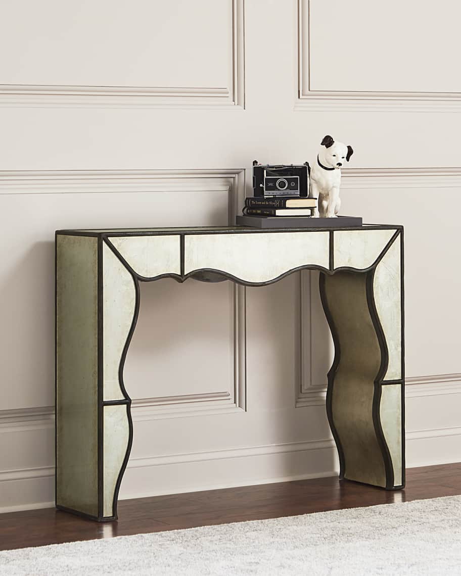 Hooker Furniture Garth Eglomise Mirrored Console Table