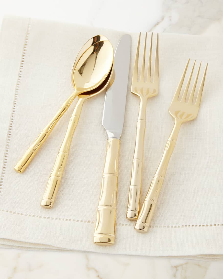 Wallace Silversmiths 20 Piece Gold Bamboo Flatware Service Horchow