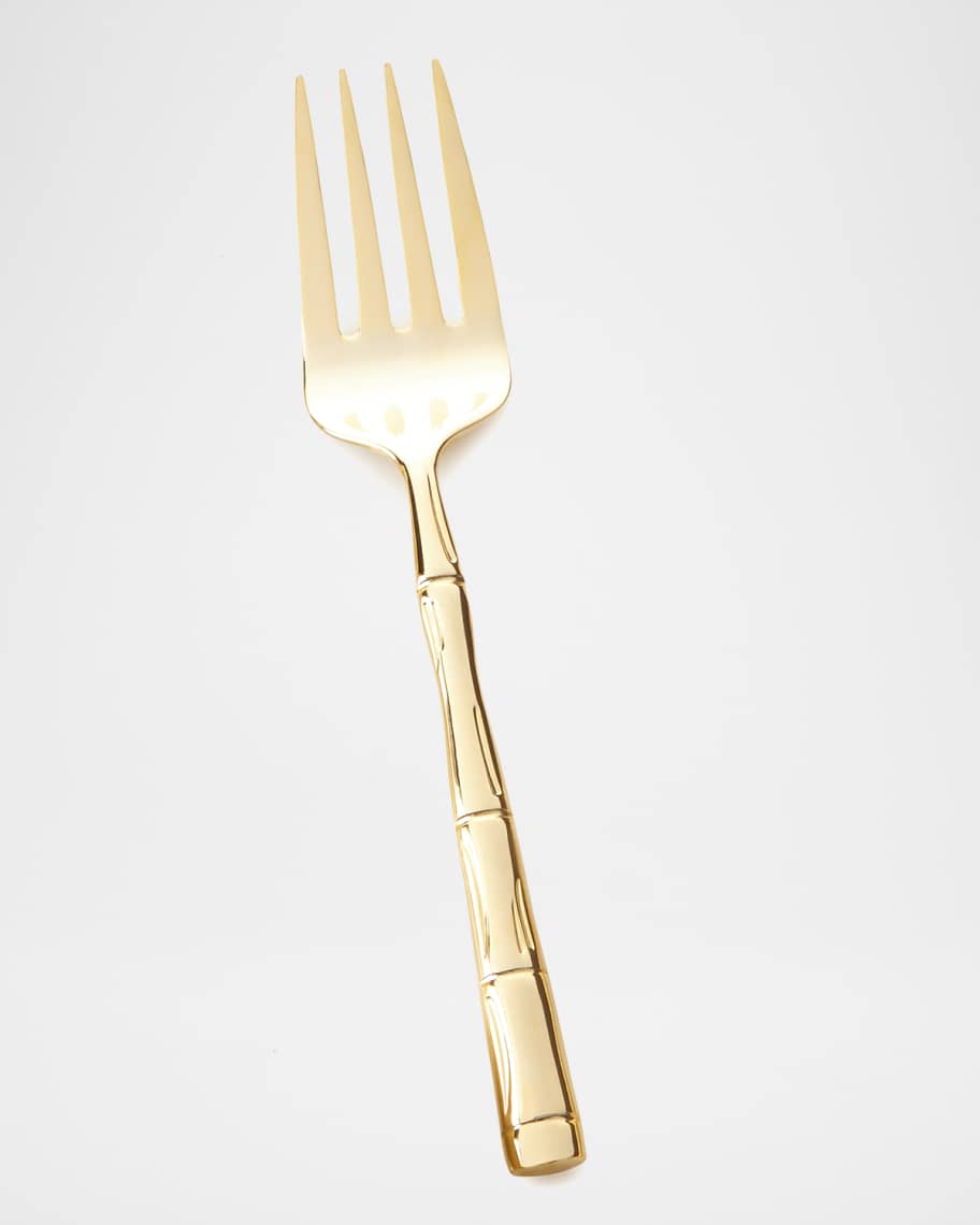 Wallace Silversmiths Gold Bamboo Meat Fork | Horchow