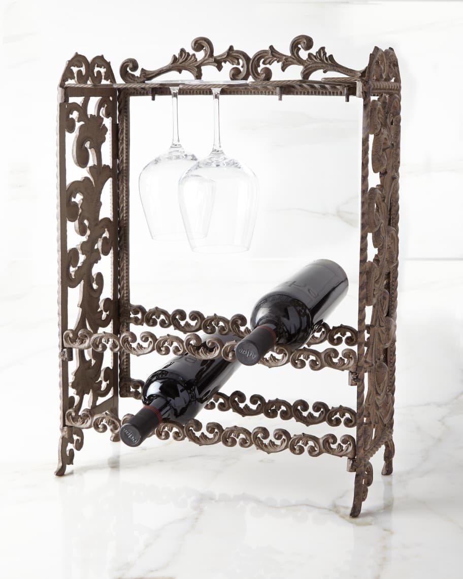 G G Collection Metal Acanthus Leaf Wine Rack | Horchow