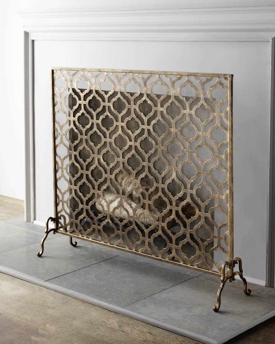 brutalist fireplace screen