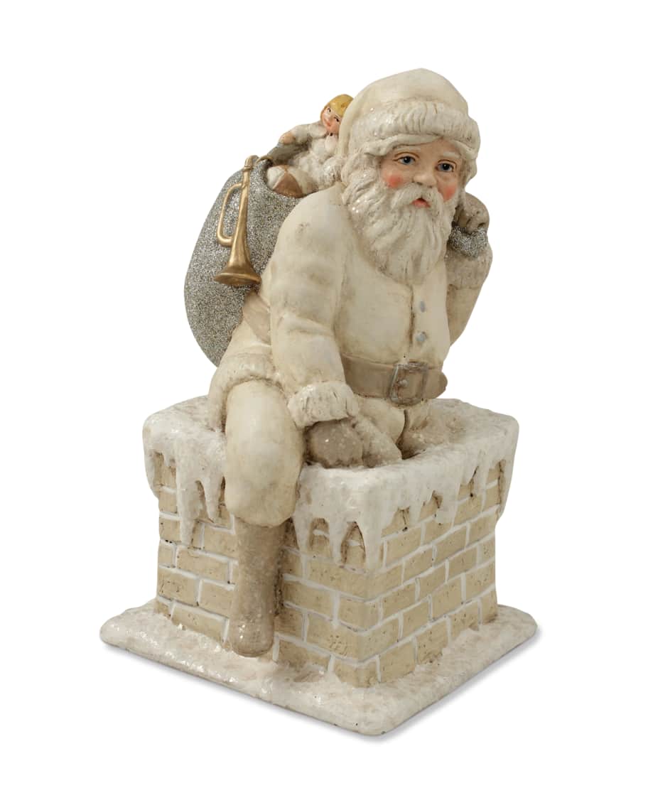 BETHANY LOWE DESIGNS Ivory Santa in Chimney Statue | Horchow