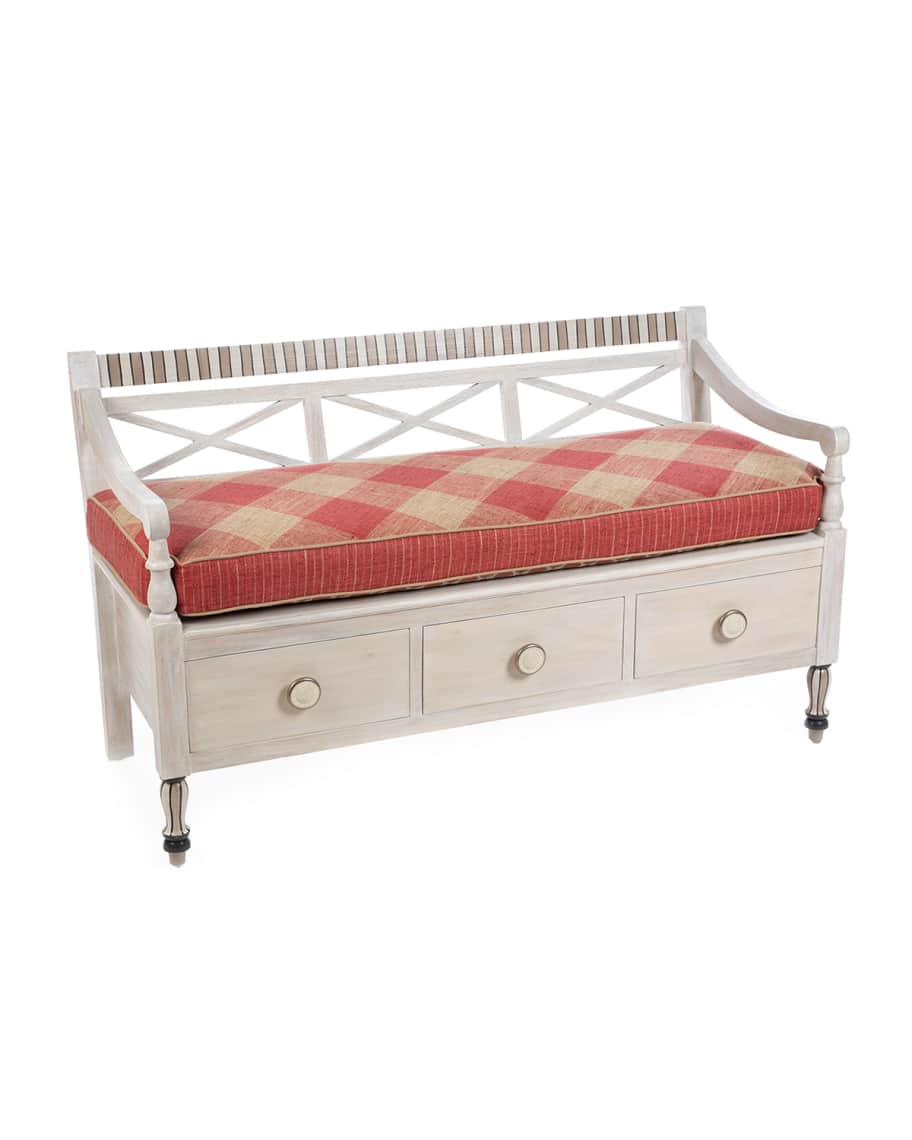 MacKenzie-Childs Carriage House Bench, Rhubarb | Horchow