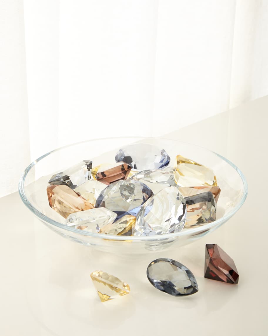 Julia Buckingham for Global Views Diamond Bowl with 18 Assorted Jewels ...