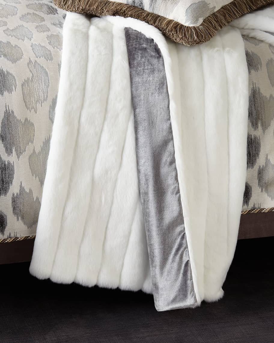 Sweet Dreams Faux Fur White Mink Throw | Horchow