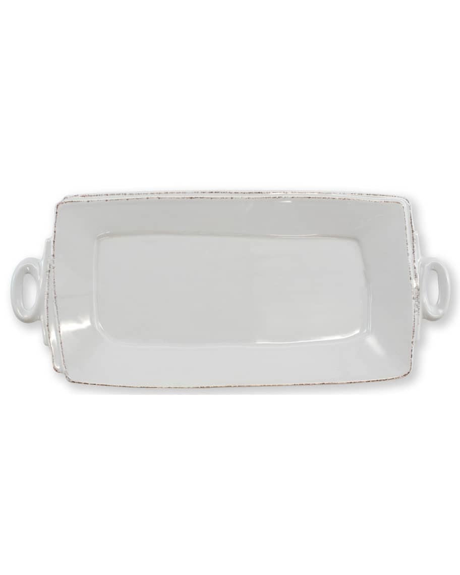 Vietri Lastra Handled Rectangular Platter, Light Gray | Horchow