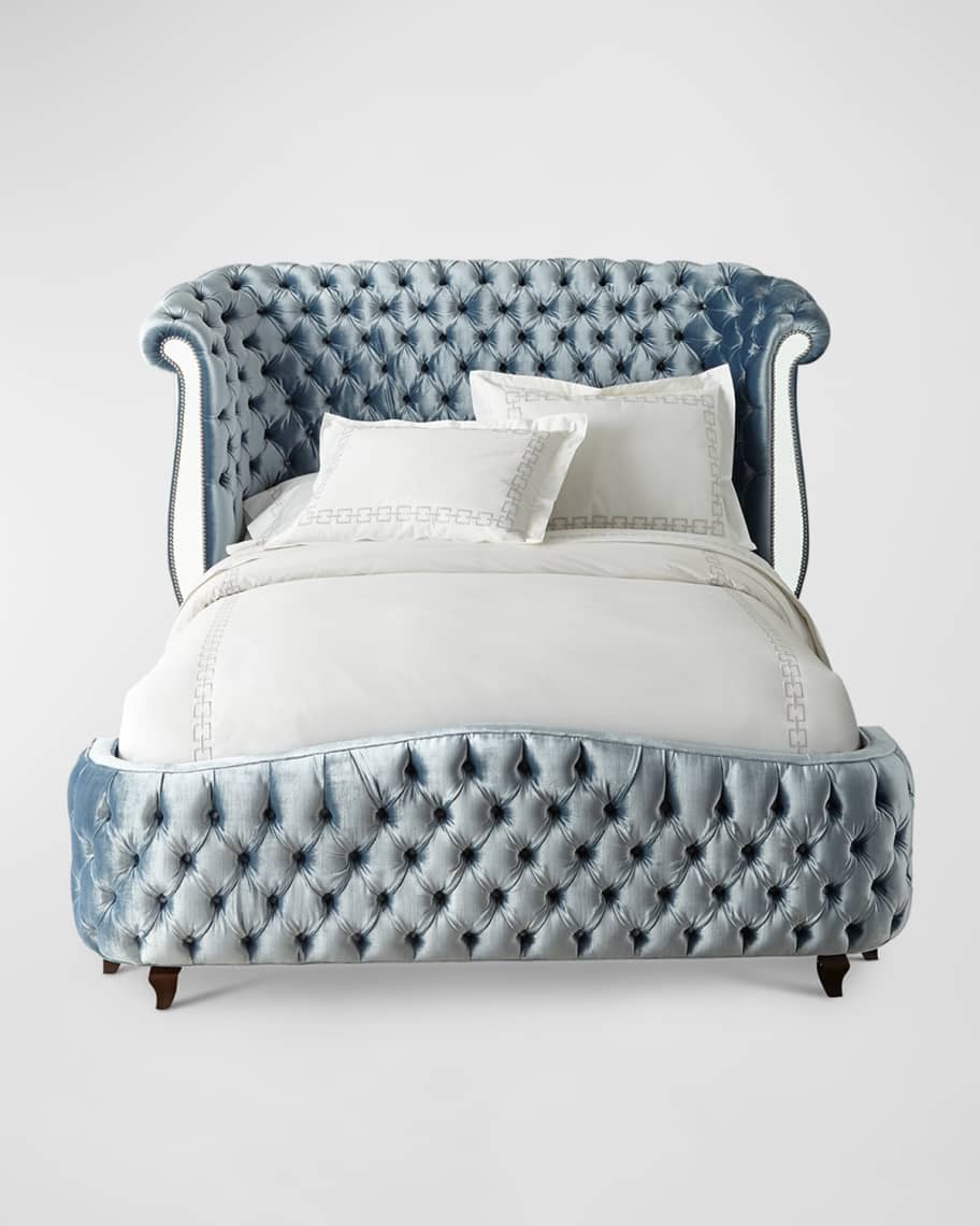 Haute House Brigitte Tufted Mirror Panel Queen Bed | Horchow