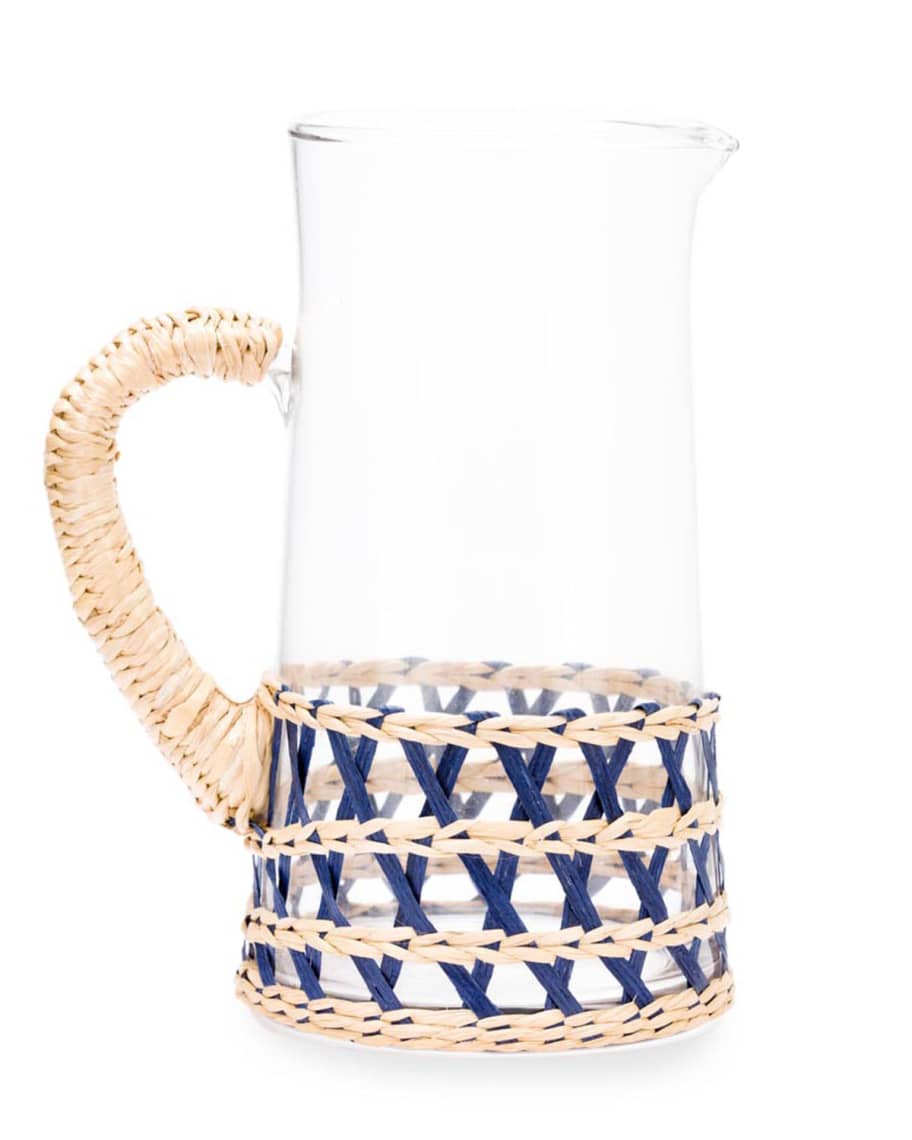 Amanda Lindroth Blue Seagrass Wrapped Pitcher, Large | Horchow