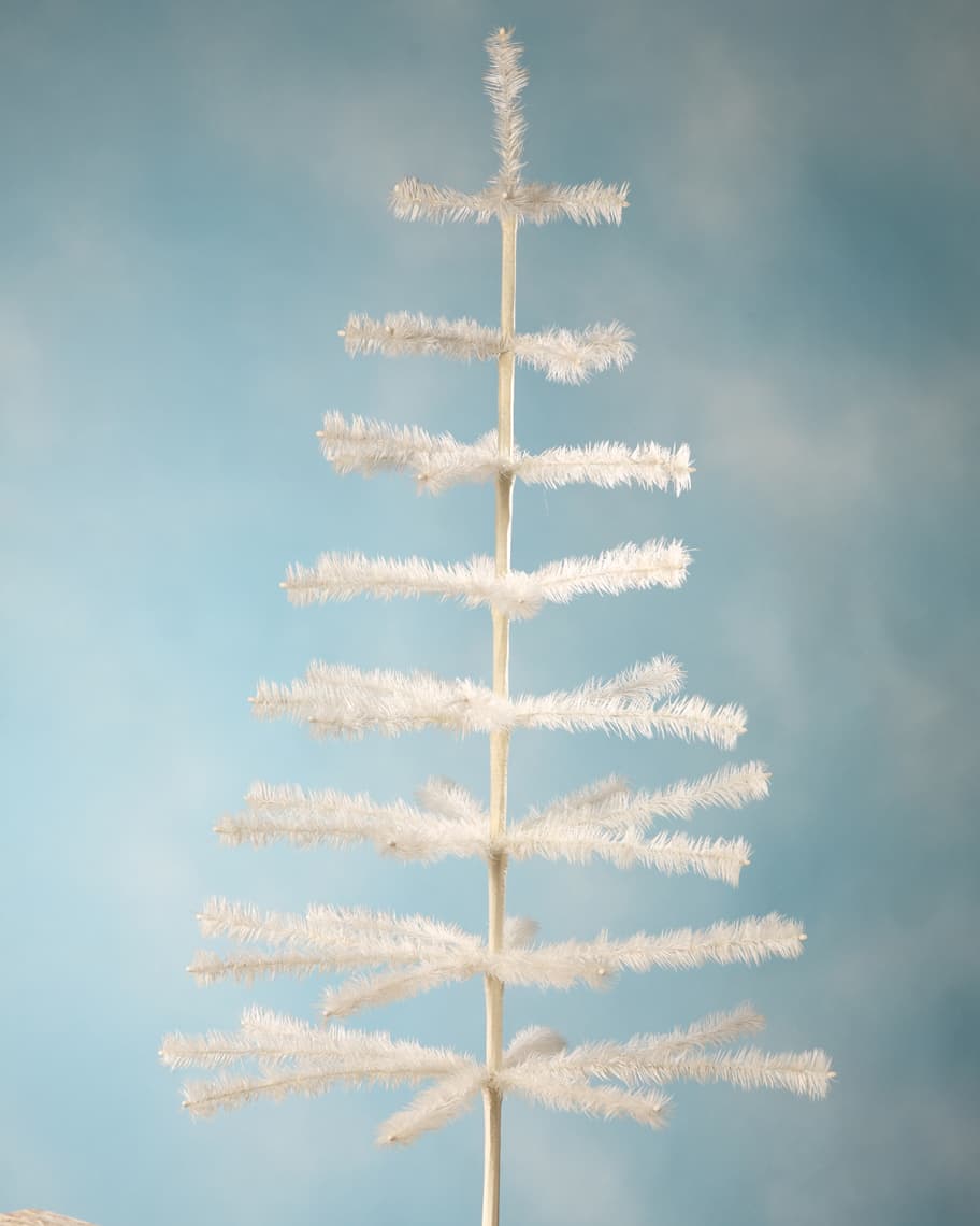 Bethany Lowe 54" Feather Tree with Glittered Base | Horchow