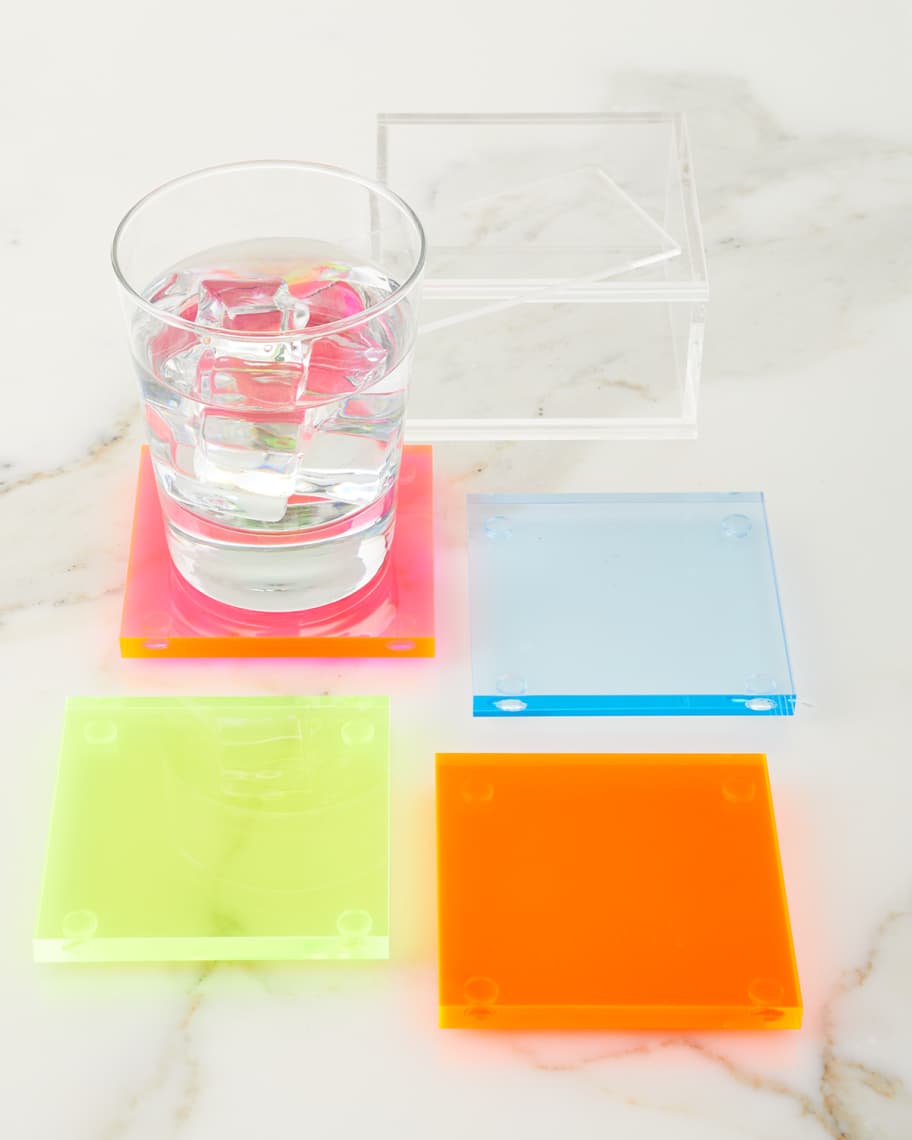 JR William Neon Coasters, Set of 4 | Horchow