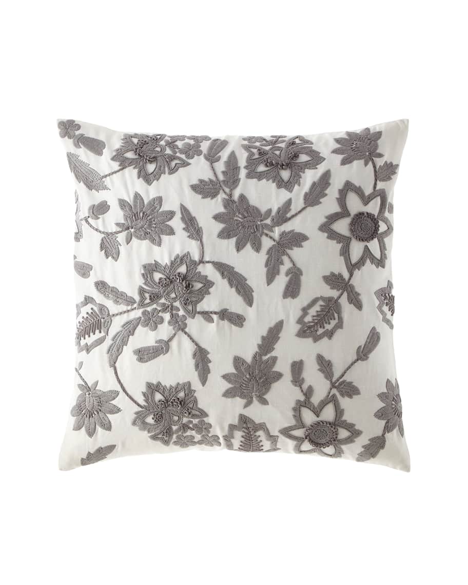 Callisto Home Linen Floral Embroidered Pillow, 22"Sq. | Horchow