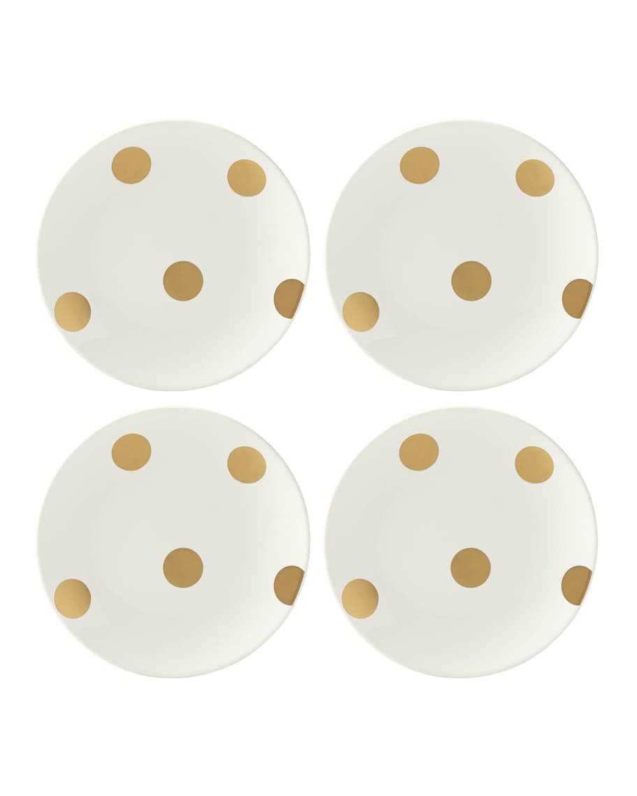 kate spade new york deco dot gold tidbit plates, set of four | Horchow