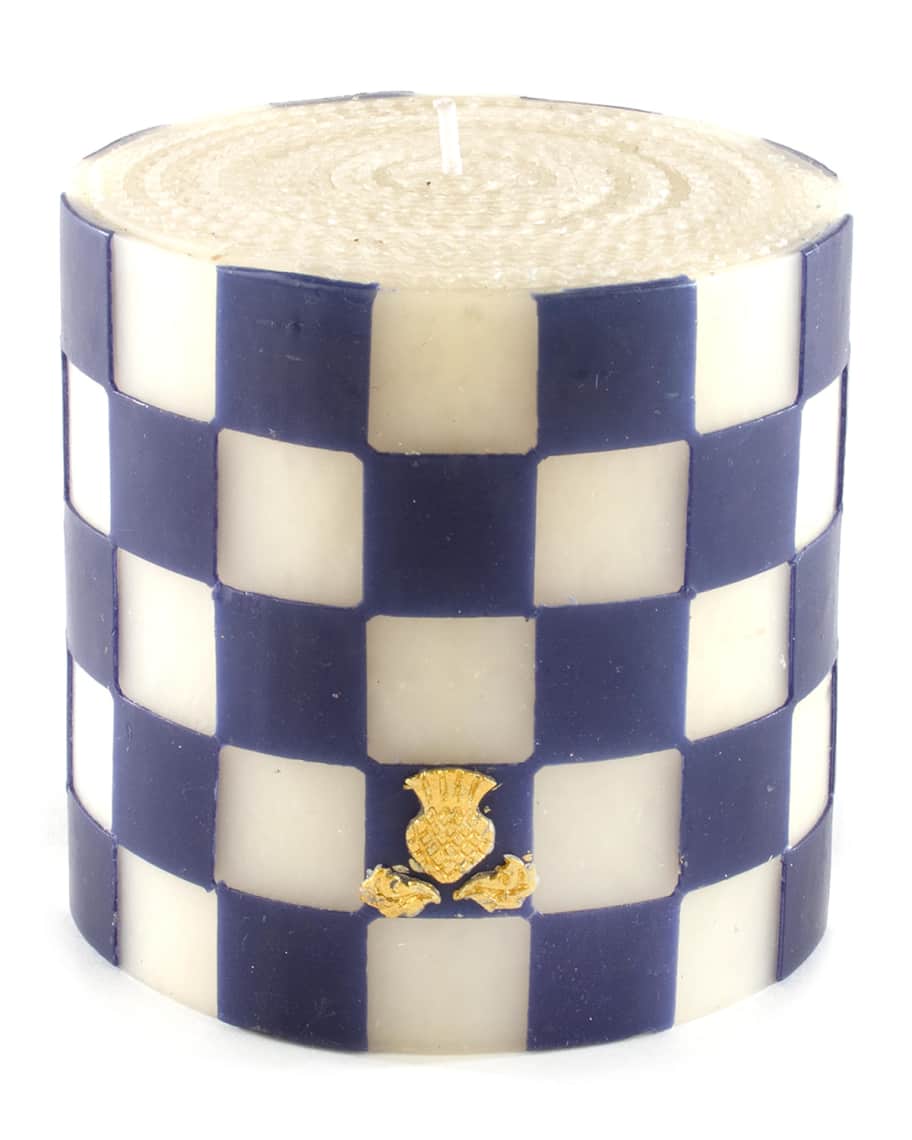 MacKenzie-Childs Checker 5" Pillar Candle | Horchow