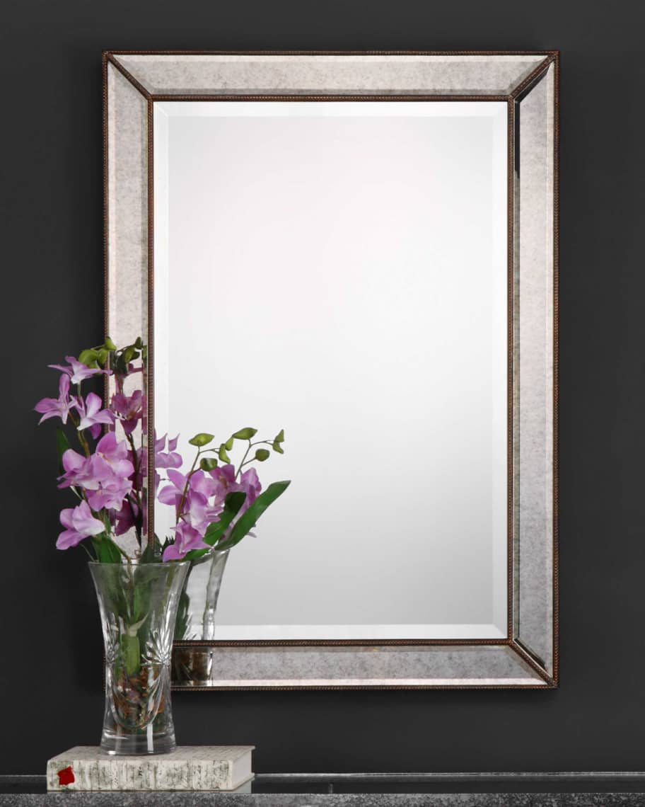 Textured Surface Mirror with Metallic Silver Finish