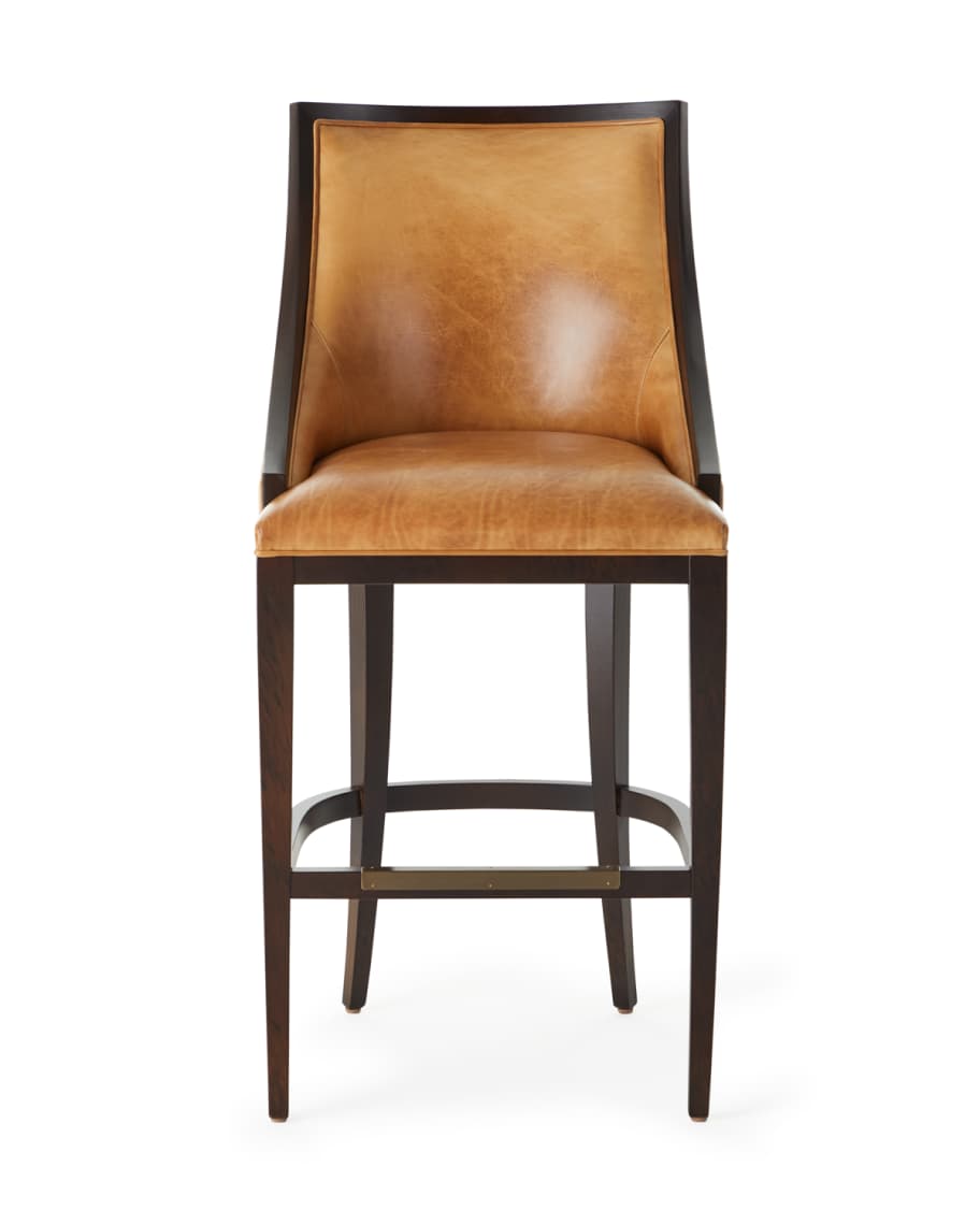 Massoud Chatawa Leather Bar Stool