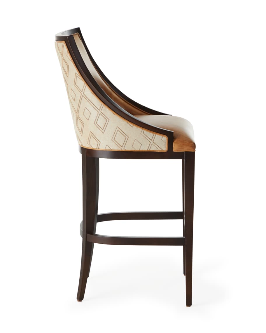 Massoud Chatawa Leather Bar Stool