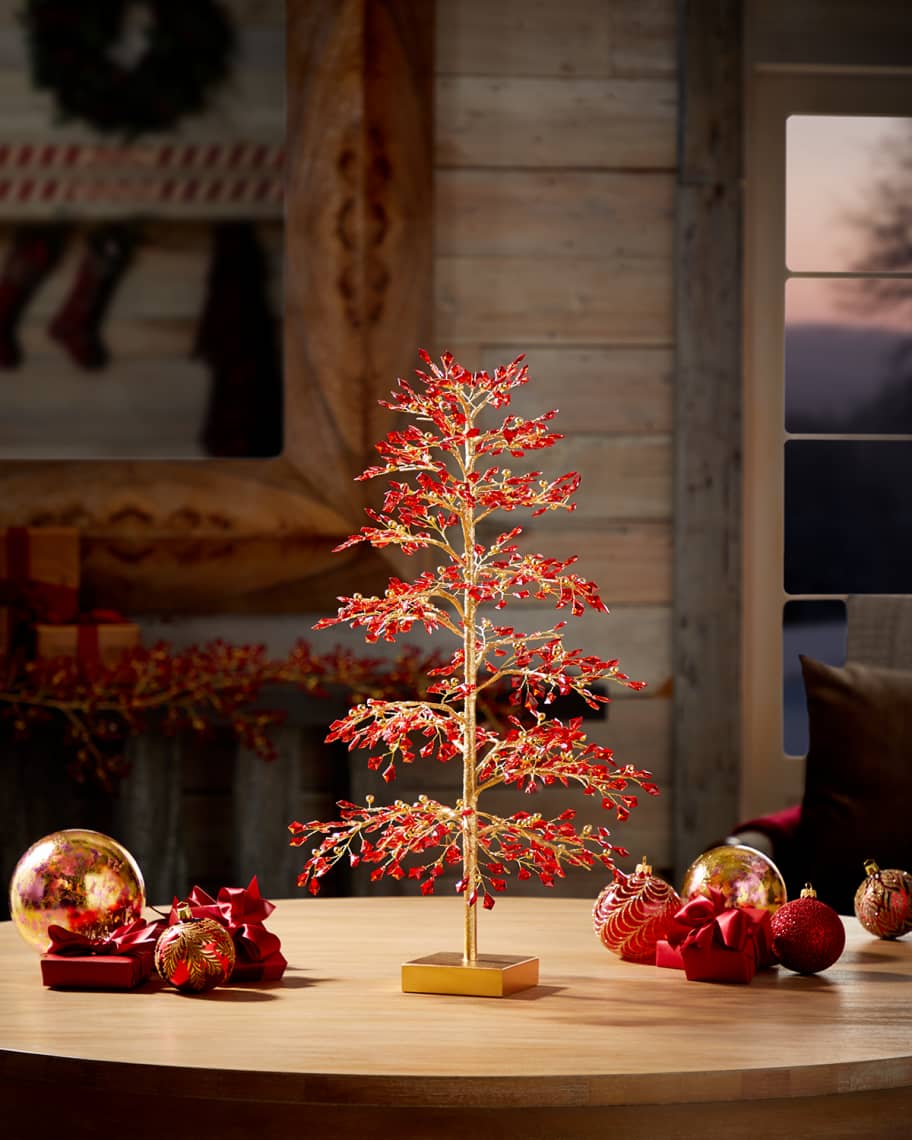 Neiman Marcus 24" Wire Tabletop Christmas Tree with Diamond Beads | Horchow