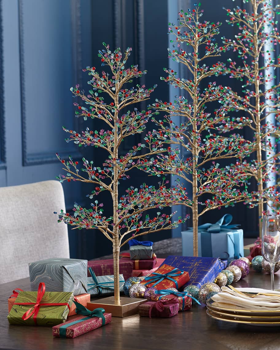Neiman Marcus 24" Loop Wire Tabletop Christmas Tree with Multicolor Glass Cullets | Horchow