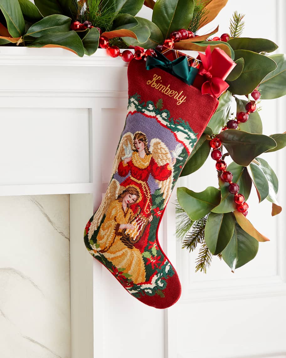 Sferra Needlepoint Angels Stocking, Personalized | Horchow