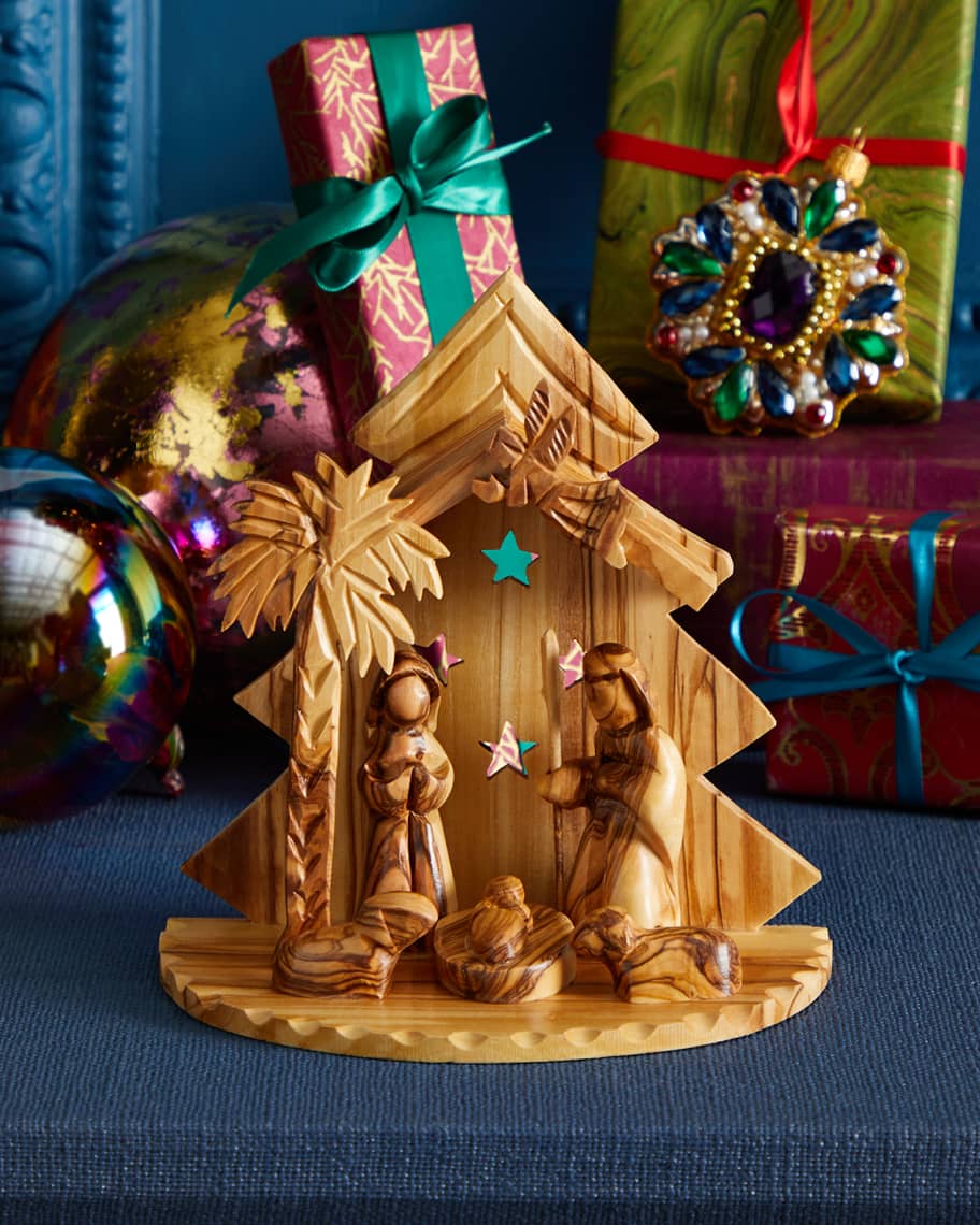 Bethlehem Star Crib with Holy Family Nativity Set | Horchow