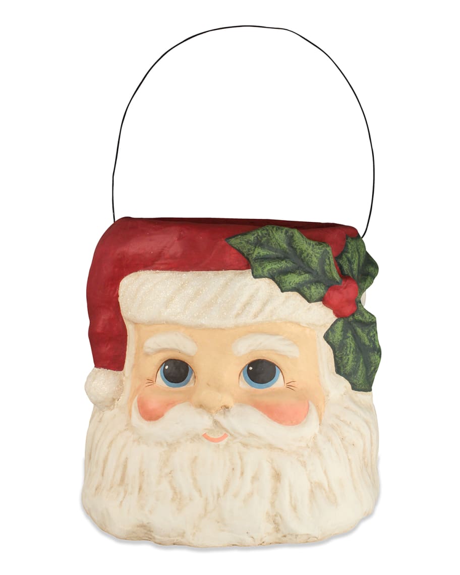 Bethany Lowe Holly Jolly Santa Bucket | Horchow