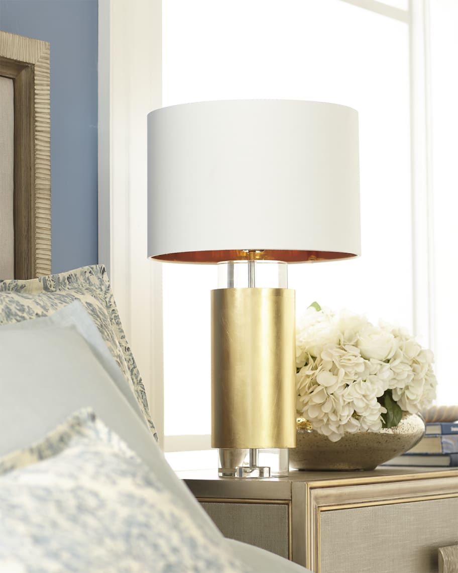 Spencer Crystal & Gold Leaf Table Lamp