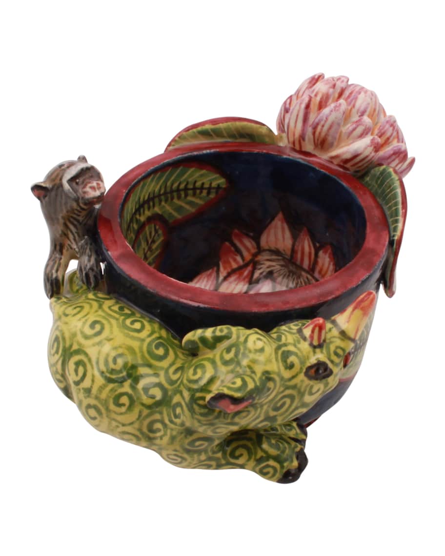 Ardmore Ceramic Art Rhino Monkey Egg Cup | Horchow