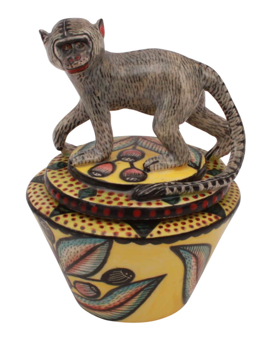 Ardmore Ceramic Art Monkey Box | Horchow
