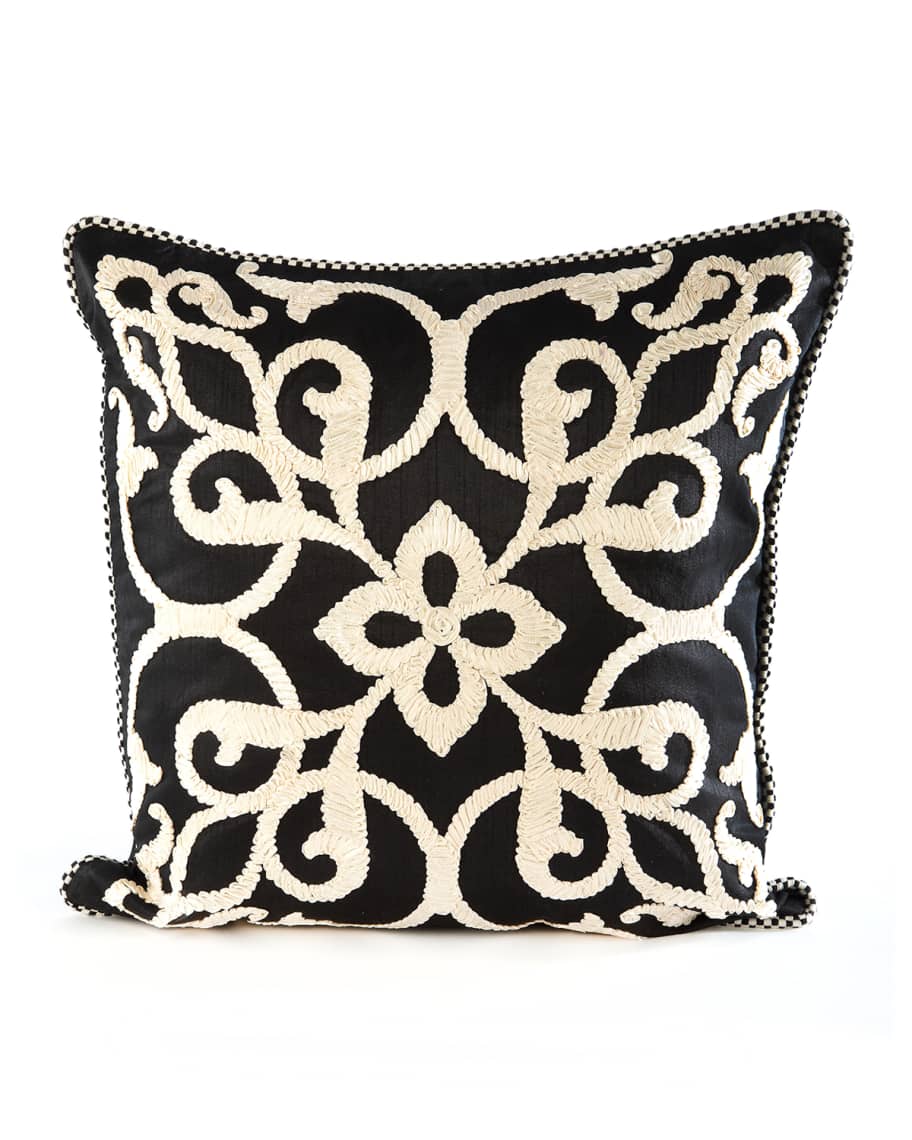 MacKenzie-Childs Byzantine Pillow, Black | Horchow