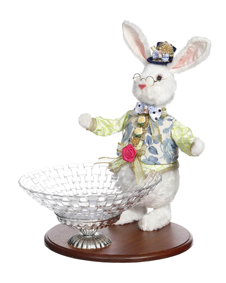 Mark Roberts Rabbit Figurine w/ Woven Bowl, 18" | Horchow
