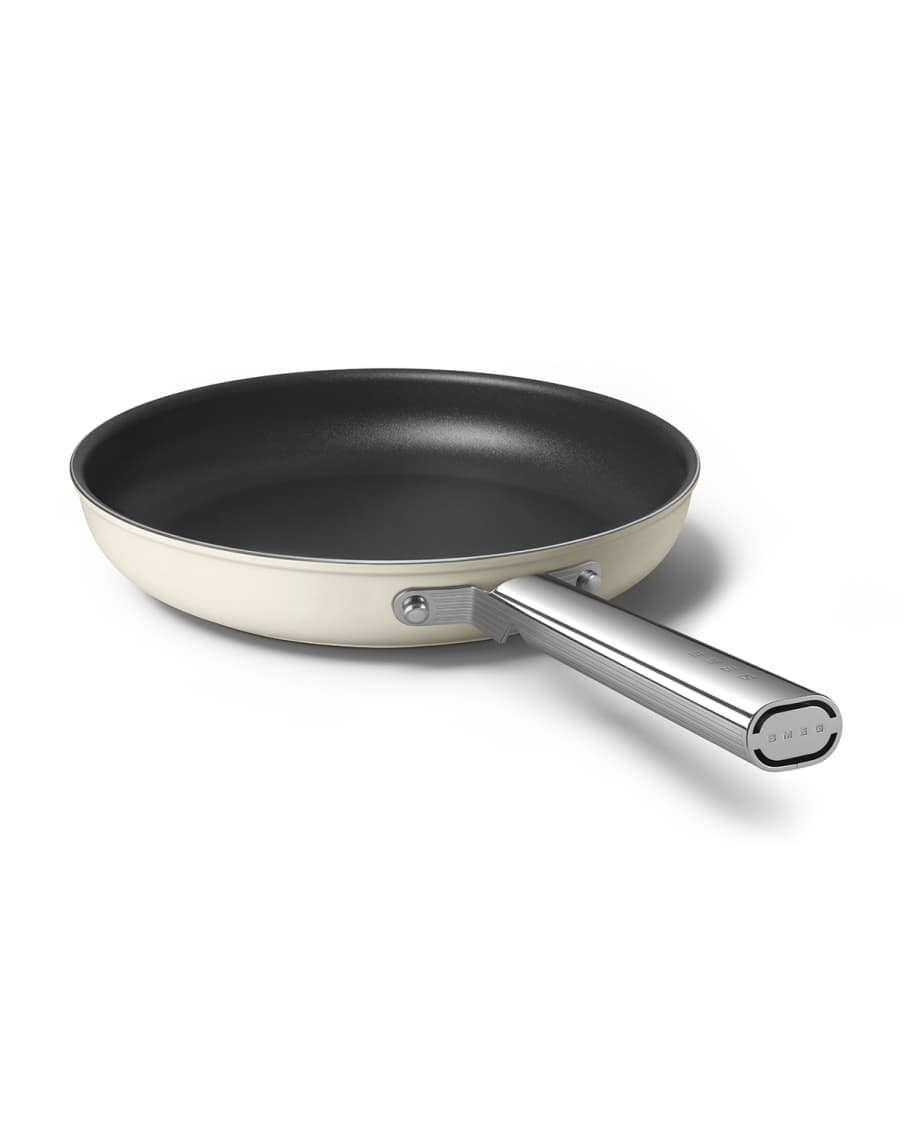 Smeg 11" Nonstick Frying Pan, Cream | Horchow