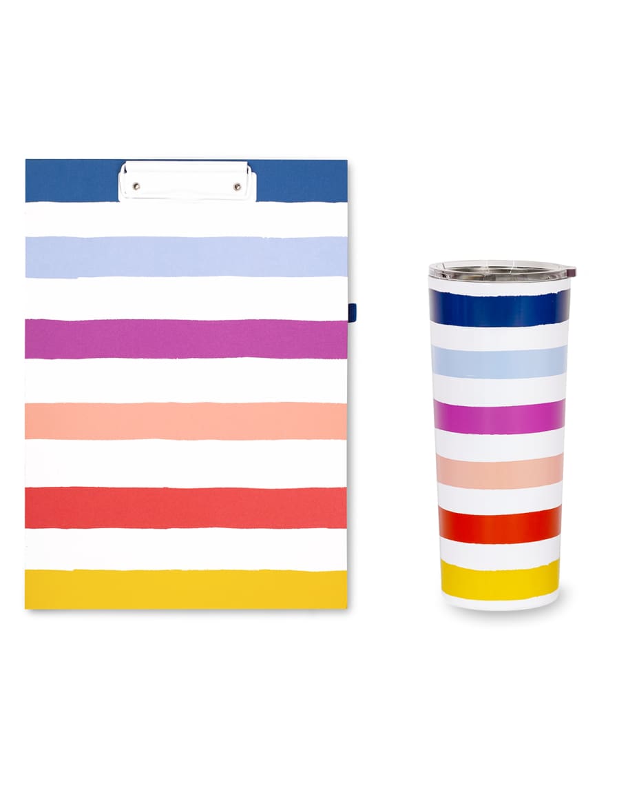 kate spade new york candy stripe clipboard folio & stainless steel ...