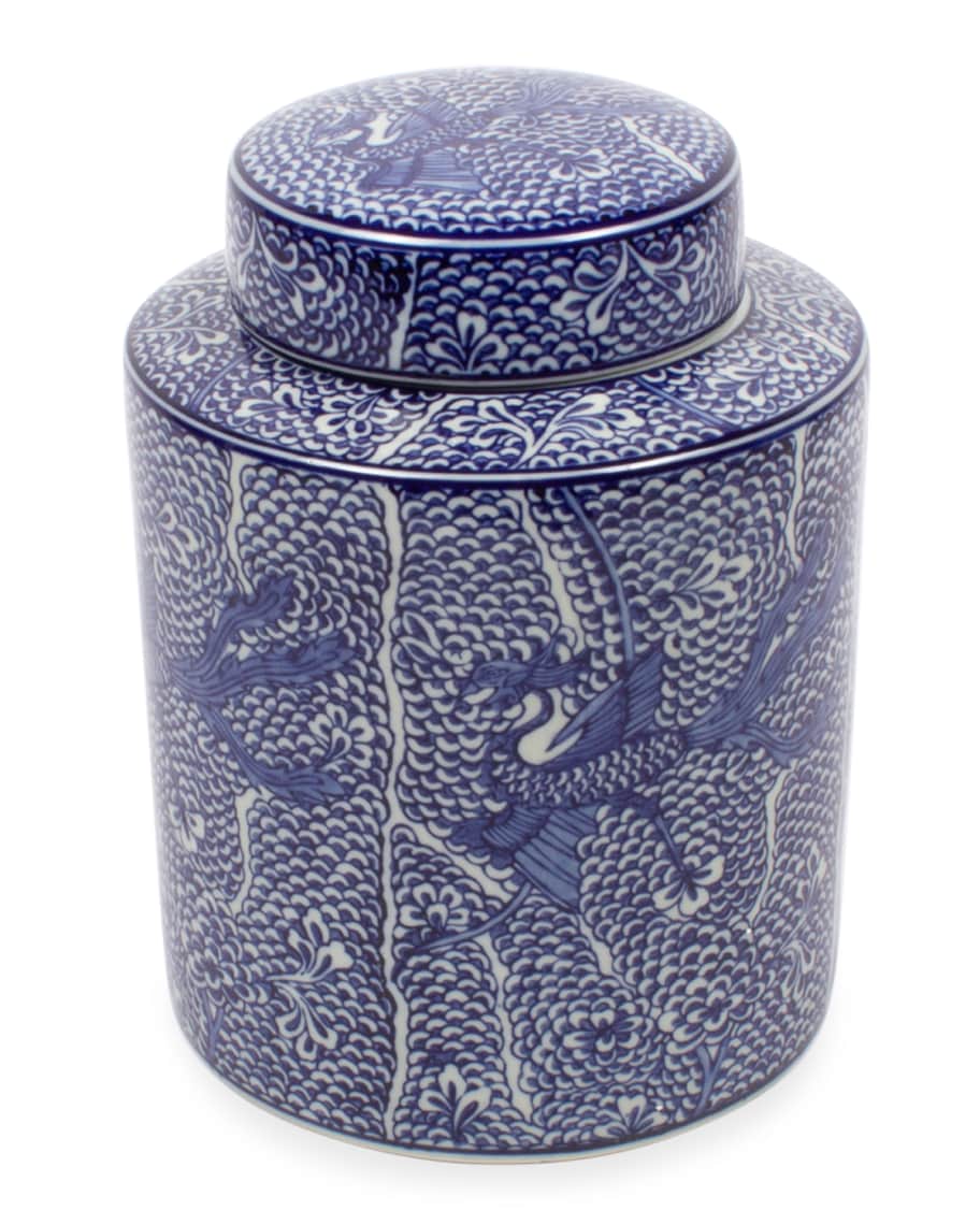 8 Oak Lane Blue Koi Fish Large Jar | Horchow
