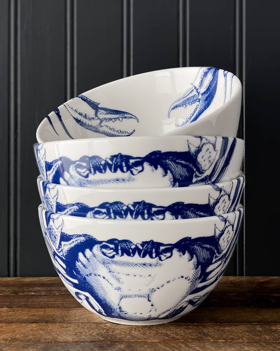 Caskata Blue Crabs Cereal Bowls, Set of 4