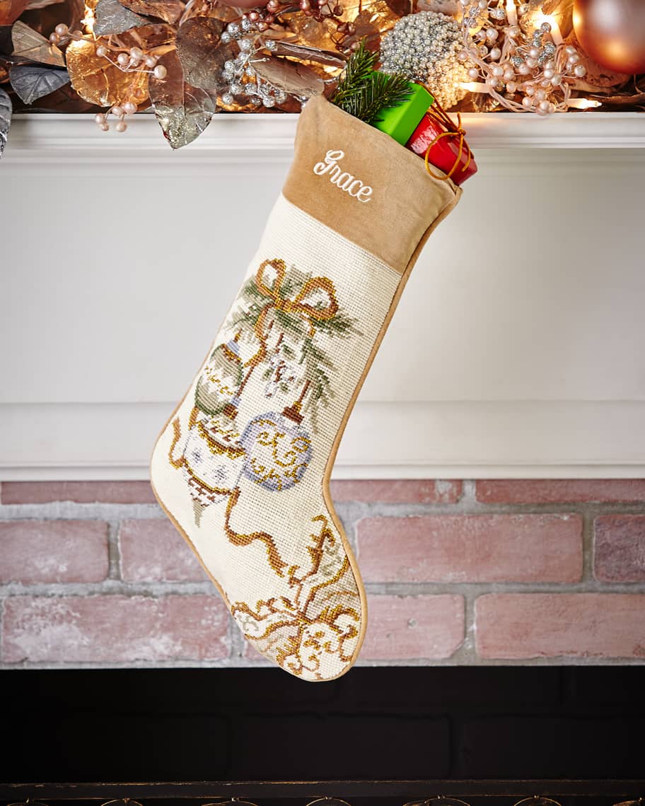 Ornaments Needlepoint Stocking | Horchow
