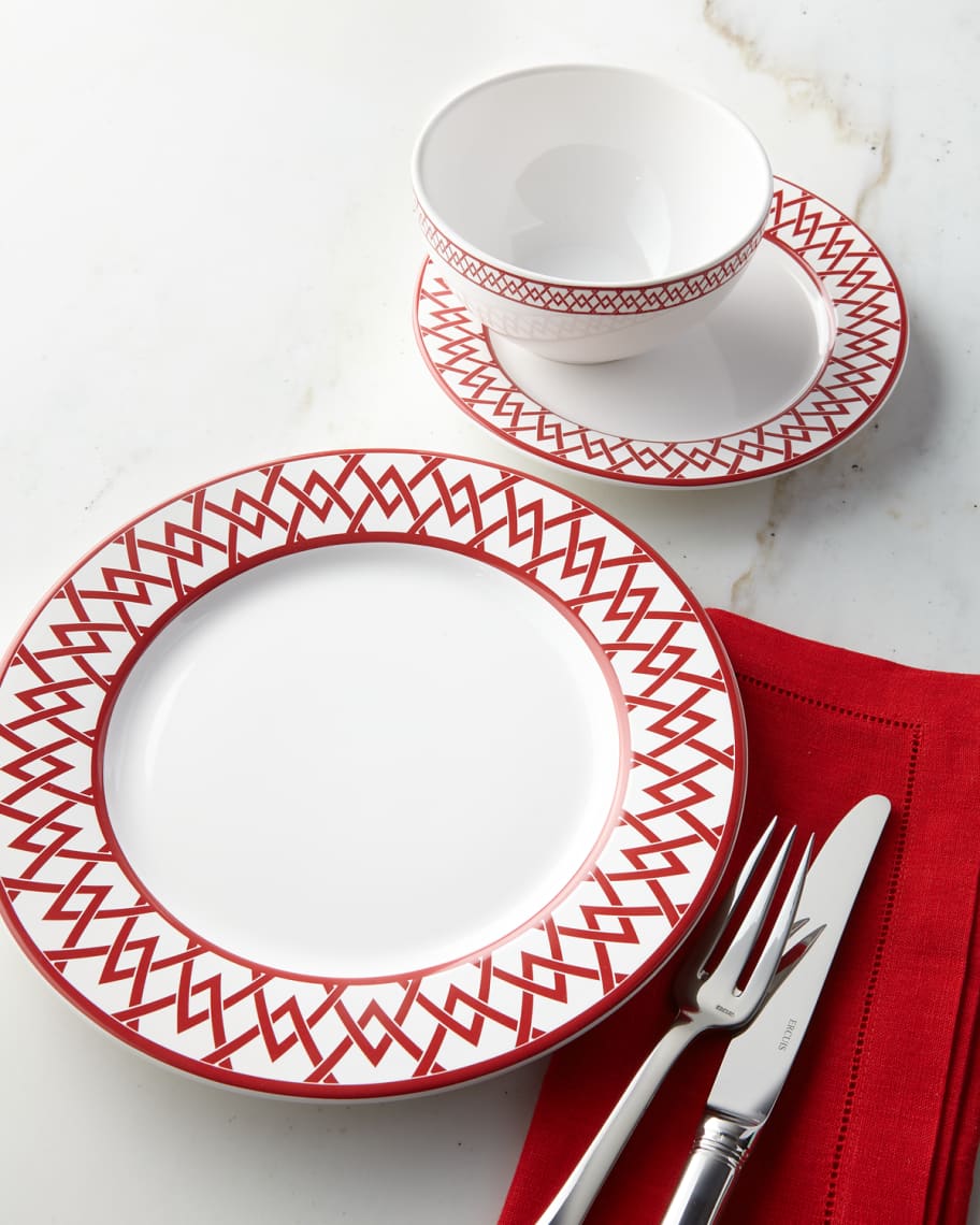 Neiman Marcus 12-Piece Red Geometric Dinnerware Service | Horchow