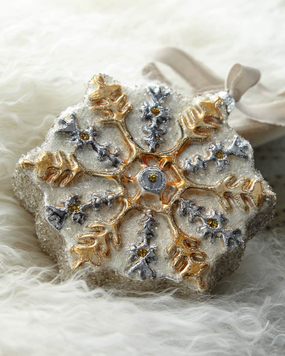 Silver and Gold Snowflake Ornament | Horchow