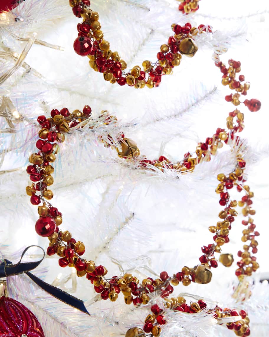 Gold & Red Mixed Small & Big Bells Garland | Horchow