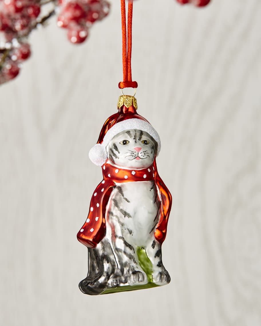 Cat with Scarf Ornament | Horchow