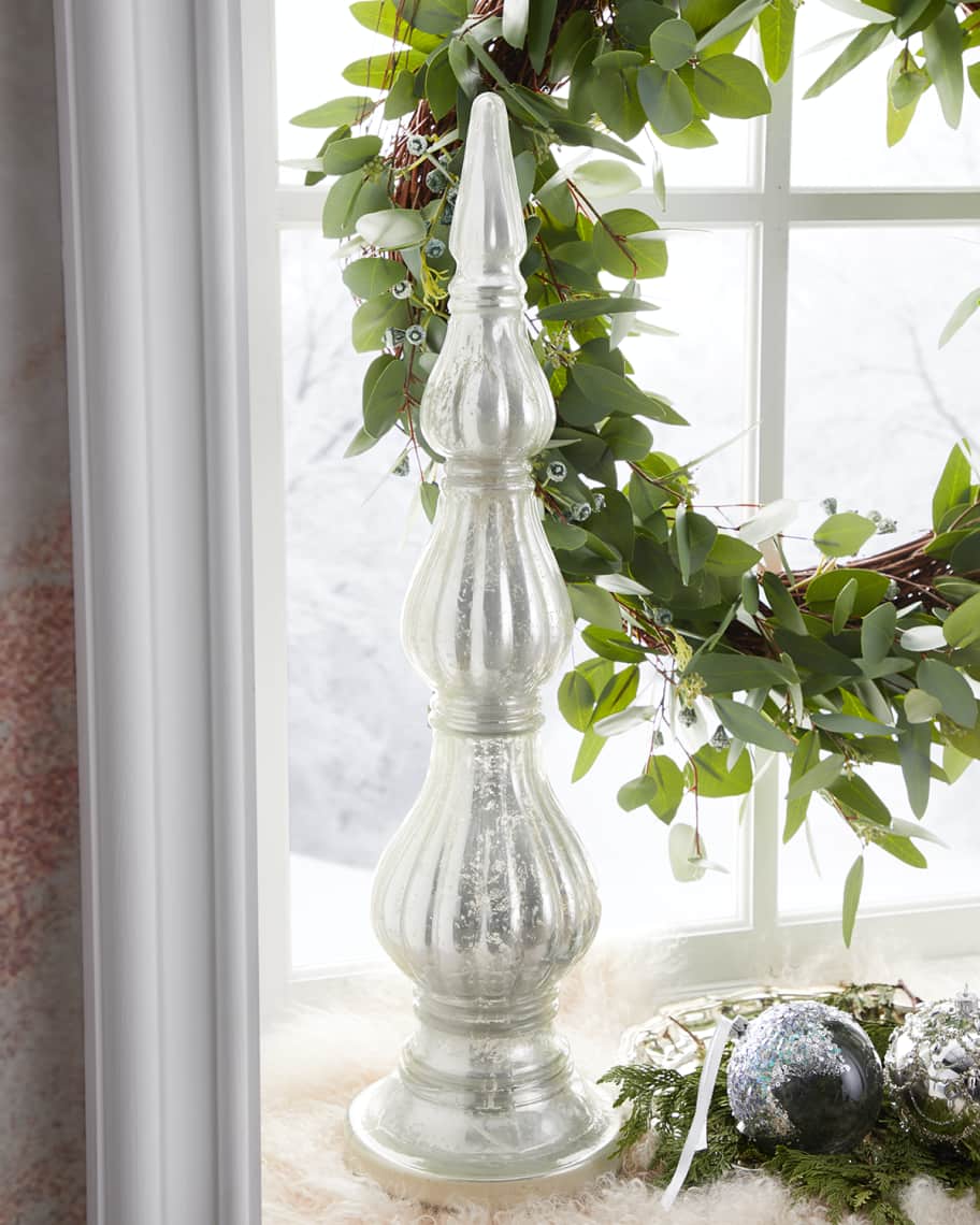 20" Mercury Glass Finial Decoration | Horchow