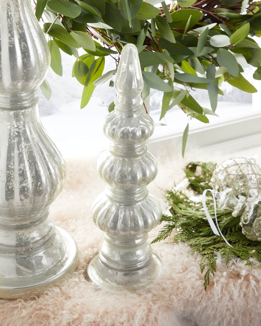 15" Mercury Glass Finial Decoration | Horchow