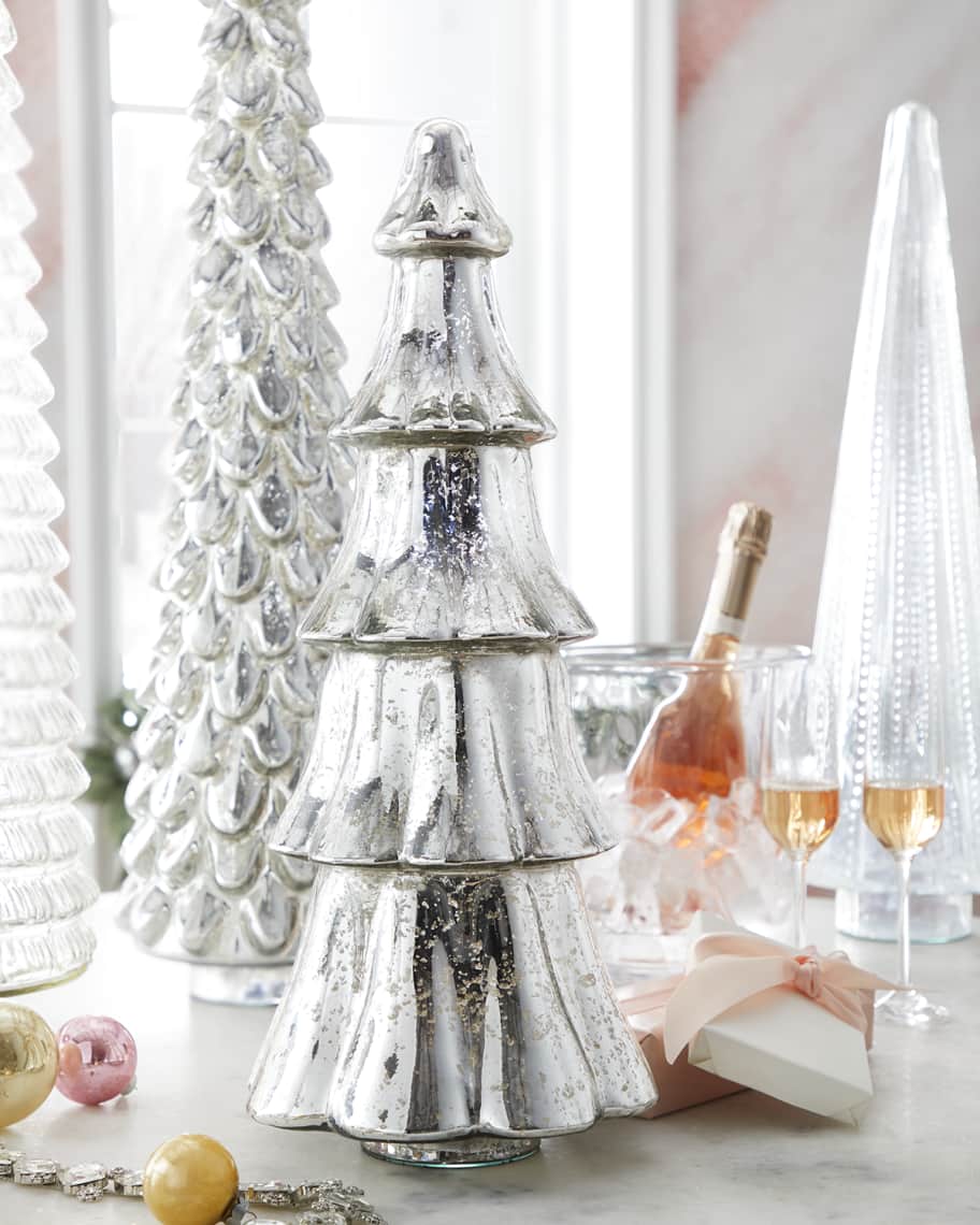 22" Silver Mercury Glass Tree | Horchow