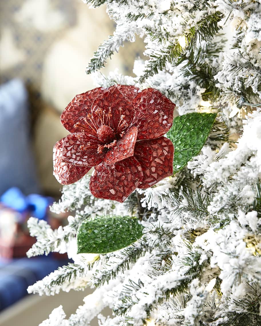 Red Magnolia Flower Pick | Horchow