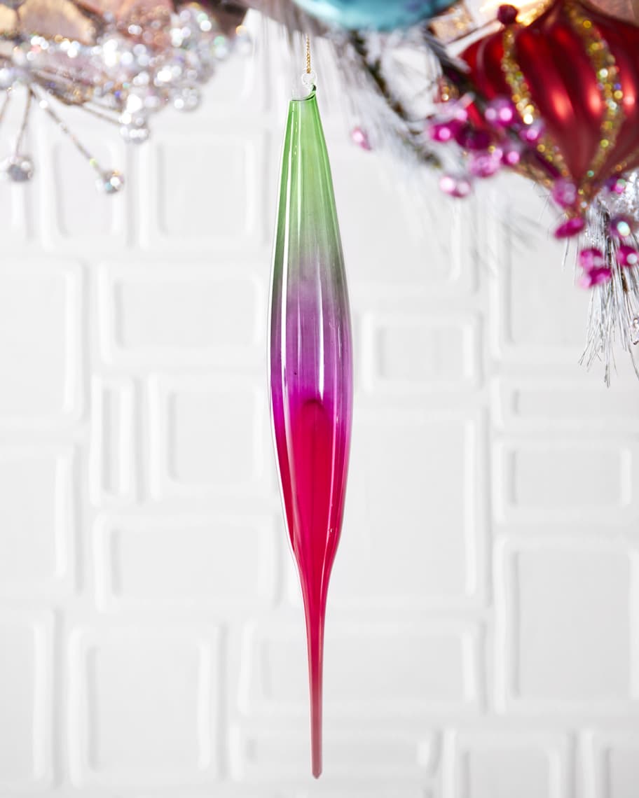Jim Marvin 12" Ombre Glass Finial Christmas Ornament | Horchow
