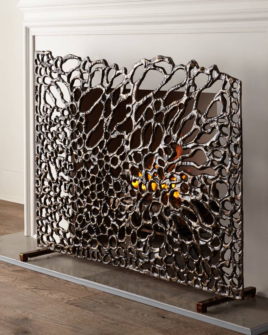 brutalist fireplace screen