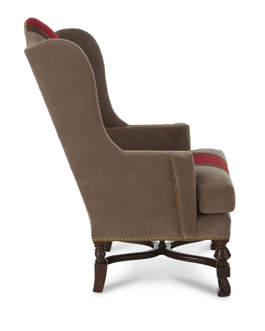 Massoud Red Colorblock Wing Chair