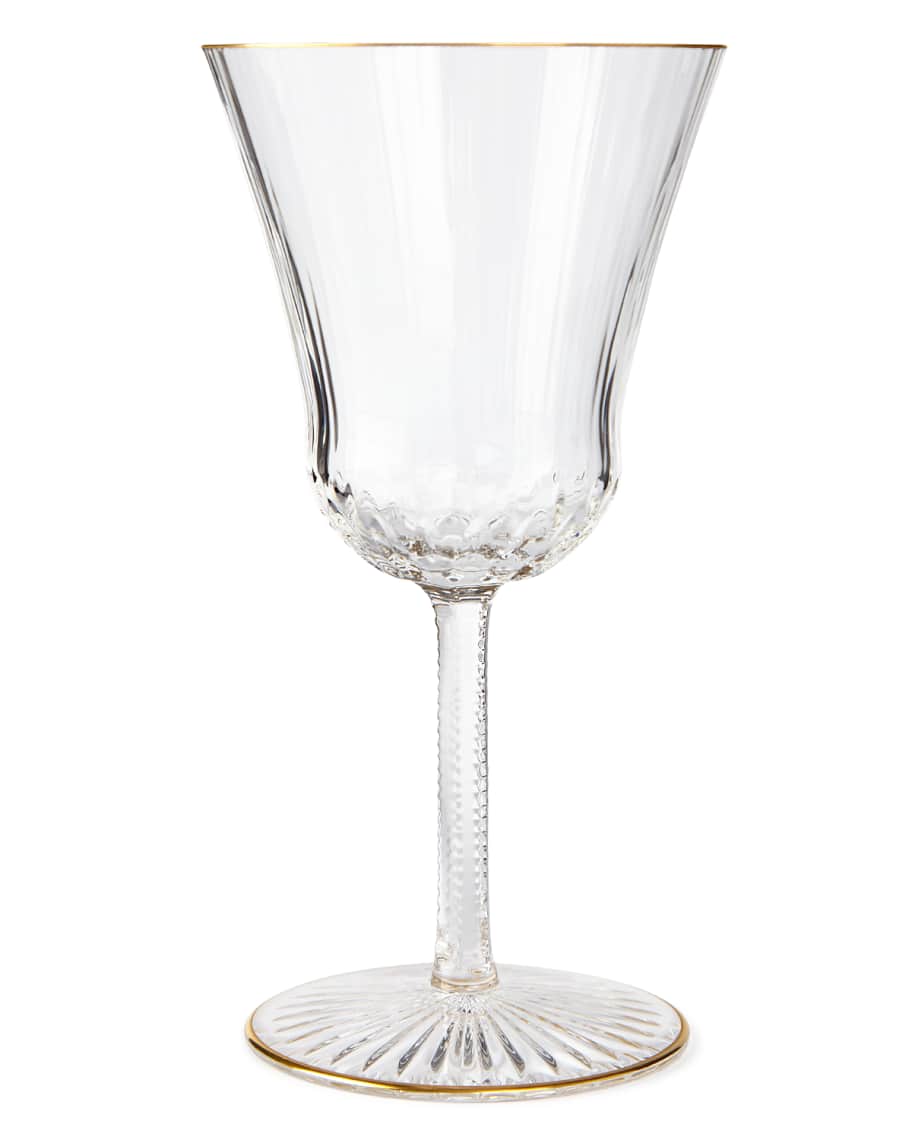 Saint Louis Crystal Apollo Gold Rim Goblet | Horchow